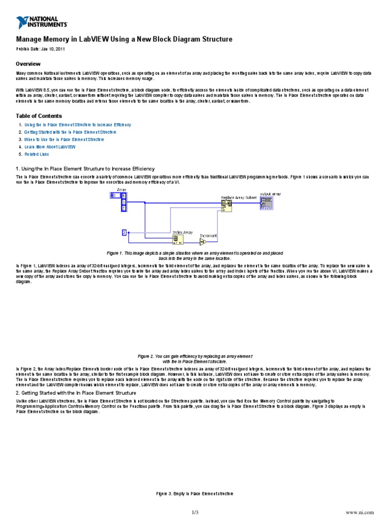 Manage Memory in LabVIEW Using A New Block Diagram Structure | PDF ...