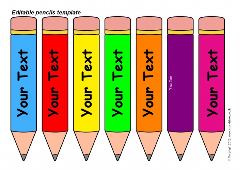 Editable Pencil Template 2 | PDF