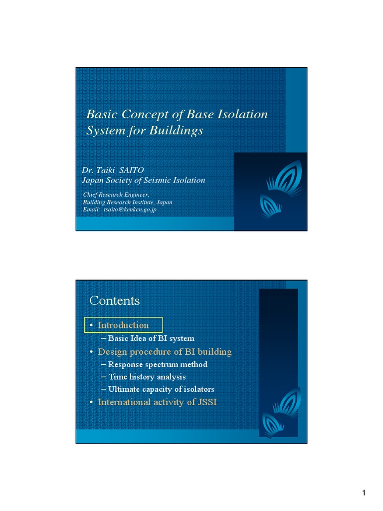 Basic Concept of Base Isolation System For Buildings | PDF | Applied ...