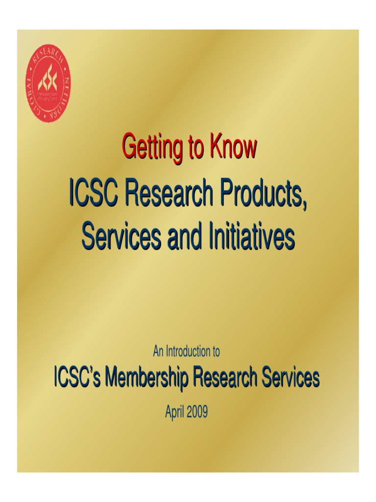 Getting To Know ICSC | PDF | Shopping Mall | Retail