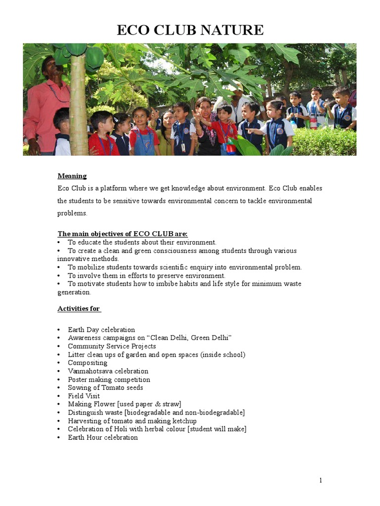 ECO CLUB SCHOOLS | PDF | Ecology | Natural Environment