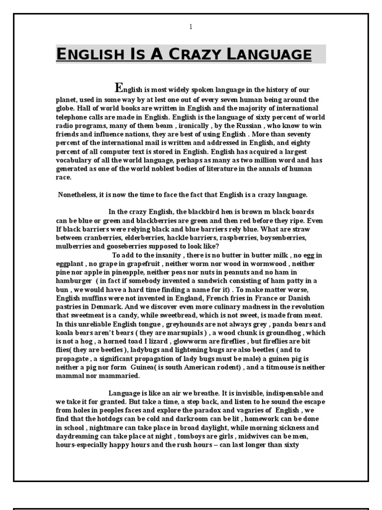 Crazy English | PDF | Nature