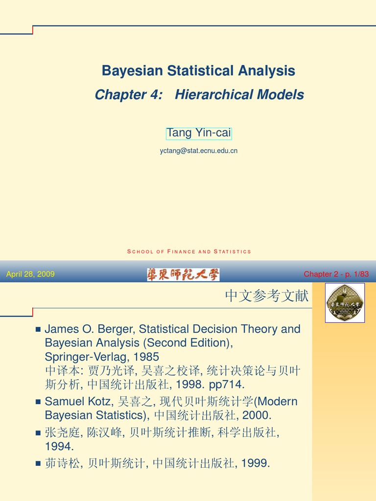 Bayesian Statistical Analysis: Chapter 4: Hierarchical Models | PDF | Epistemology Of Science ...