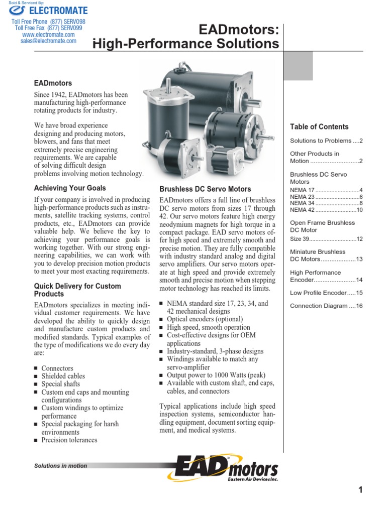 Electrocraft EAD BLDC Catalog | PDF | Electric Motor | Electrical ...