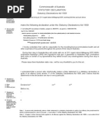 Northern Territory Statutory Declaration Form | PDF | Politics | Law