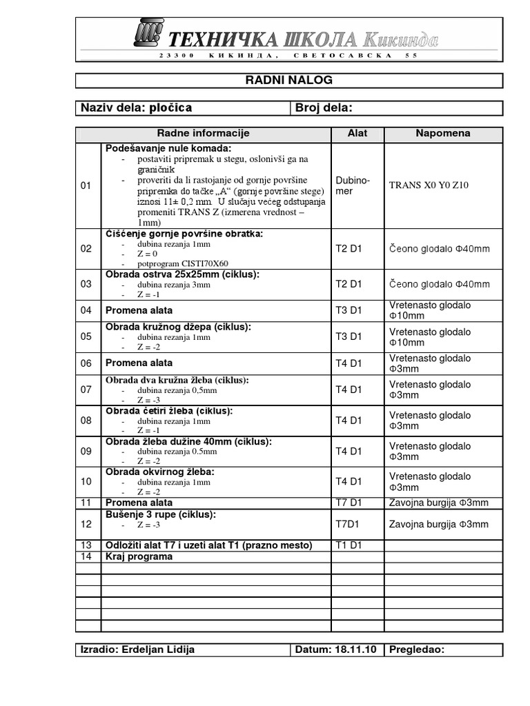 Radni Nalog Sa Logom | PDF