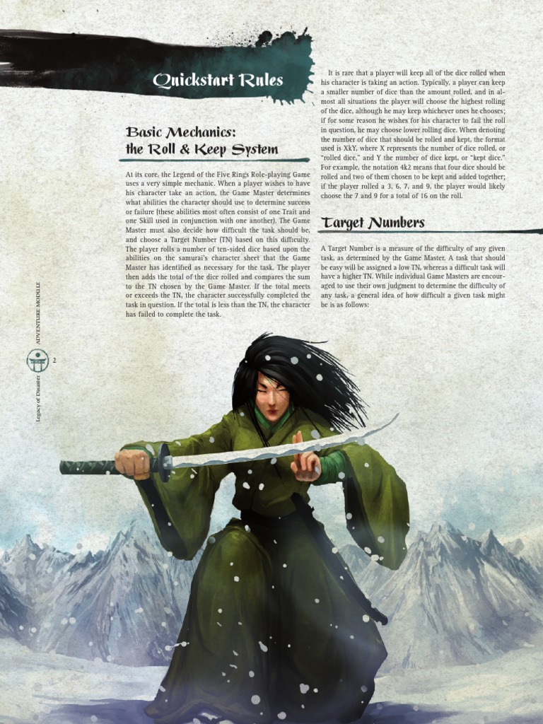 L5R Quick Rules | PDF | Gaming | Tabletop Games
