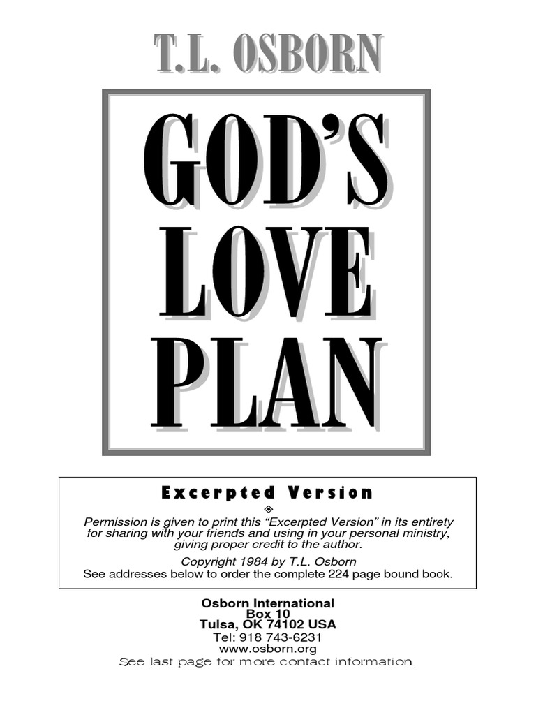 God's Love Plan | Download Free PDF | Eternal Life (Christianity) | Sin