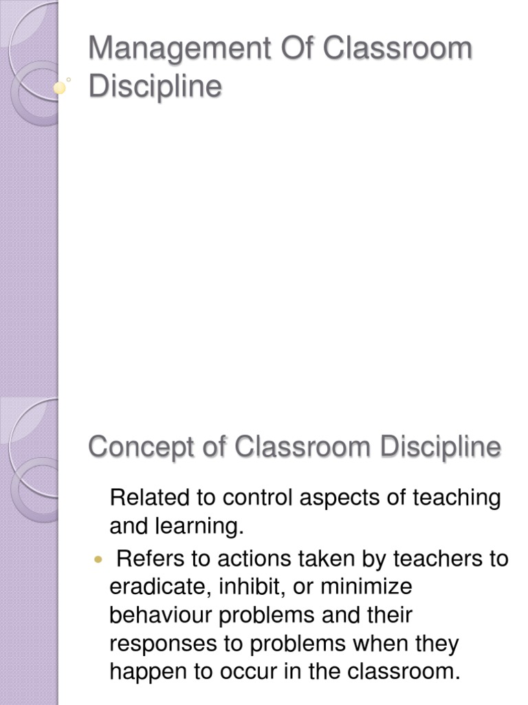 Management of Classroom Discipline | PDF | Reinforcement | Punishments