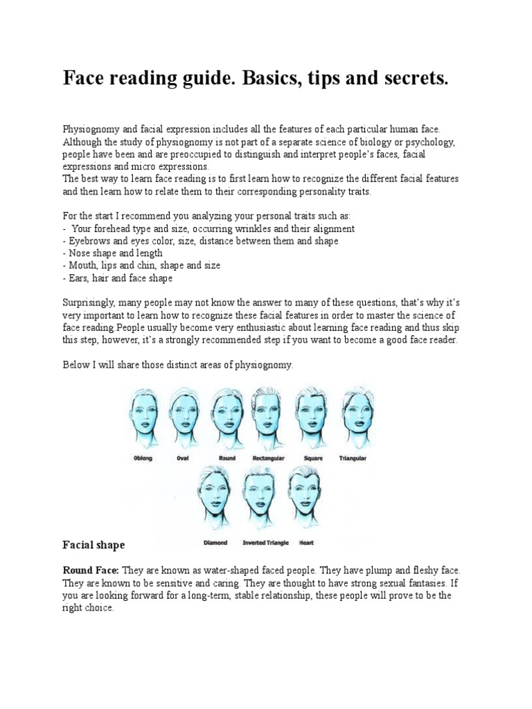 Face Reading Guide | PDF | Face | Eyebrow