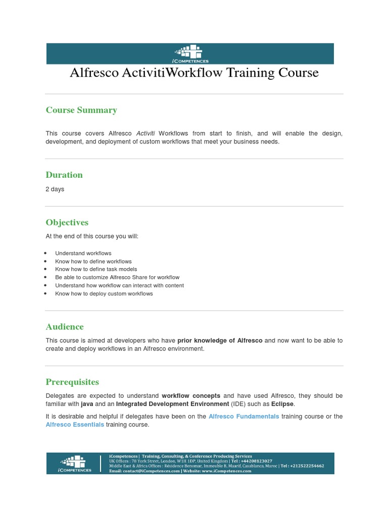 Alfresco Activiti Workflow Training Course | PDF | Macintosh | Random Access Memory