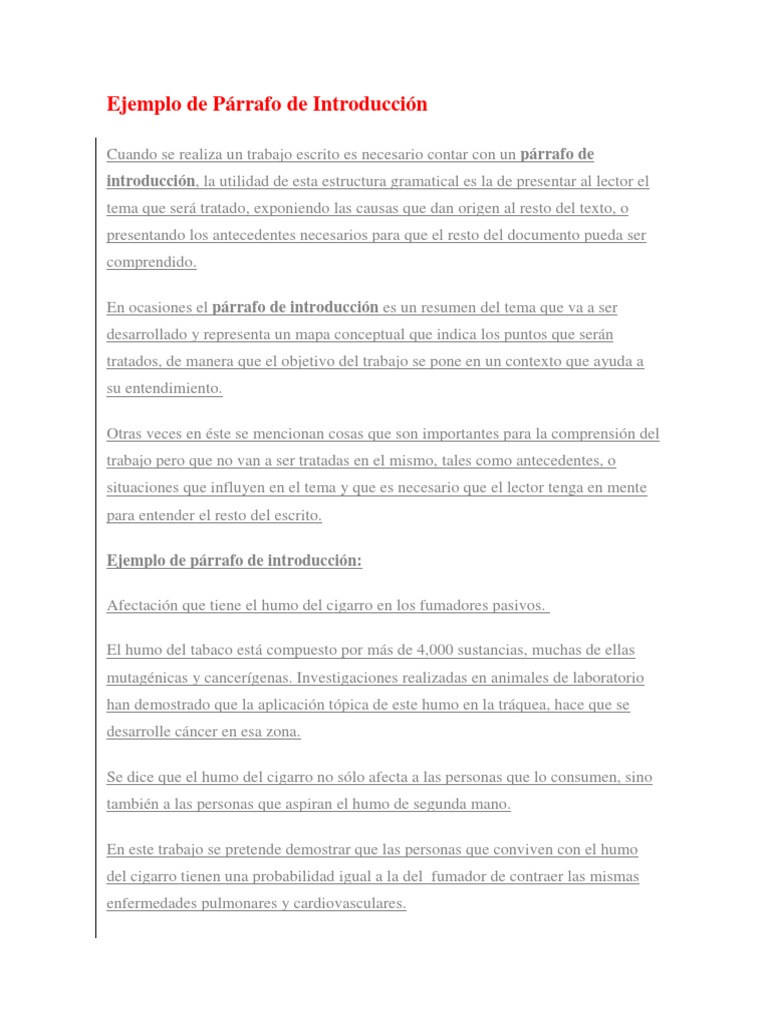 Ejemplo de Párrafo de Introducción | PDF | Estudios de idiomas extranjeros