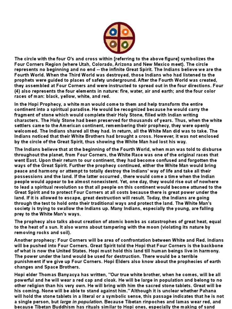 Hopi Prophecies and Four Corners Significance | PDF | Native Americans ...