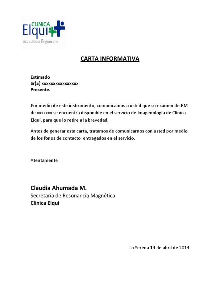 Ejemplo de carta informativa corta | PDF | Ciencia y matemáticas