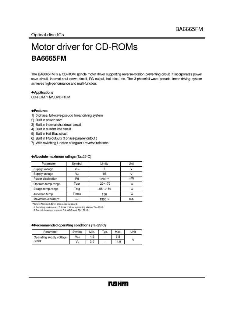 Motor Driver For CD-ROMs | PDF | Copyright Infringement | Cd Rom