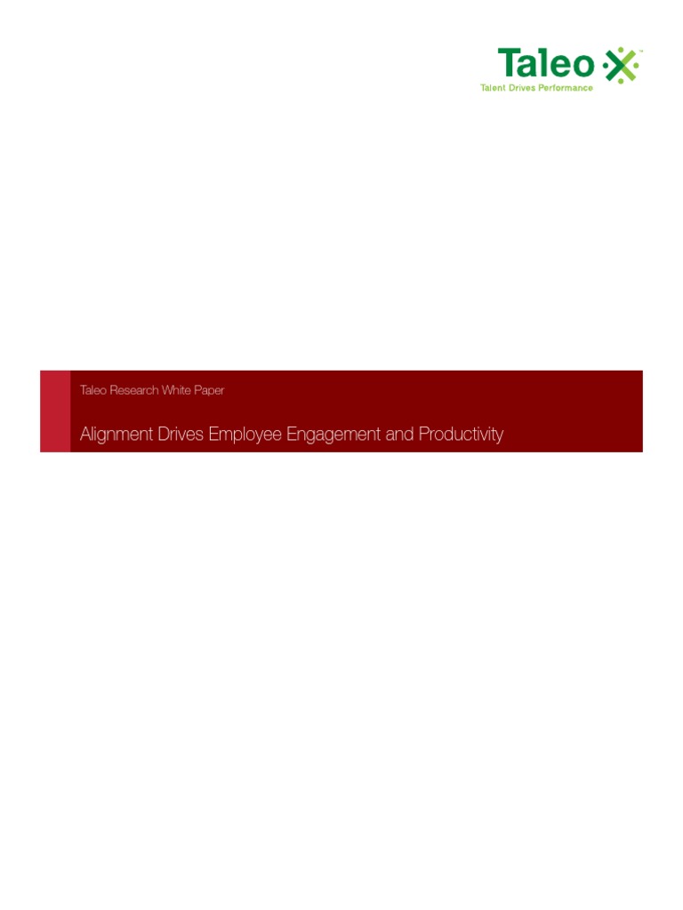 Taleo Alignment Drives Employee Engagement | PDF