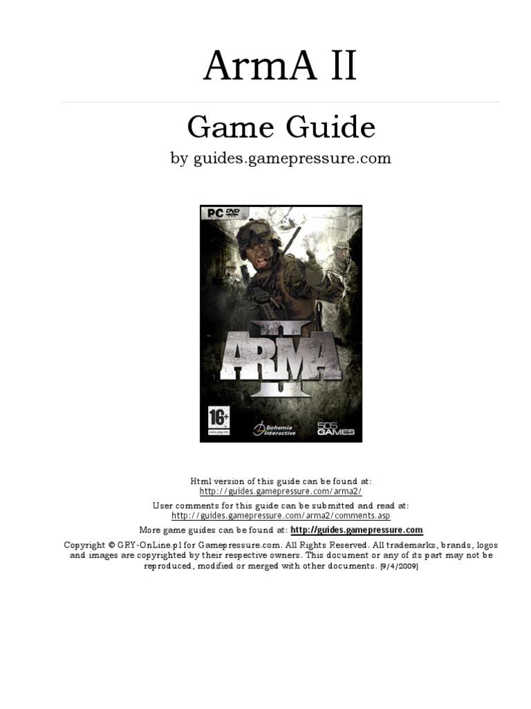 ArmA II GAME Guide | PDF | Trademark | Sniper