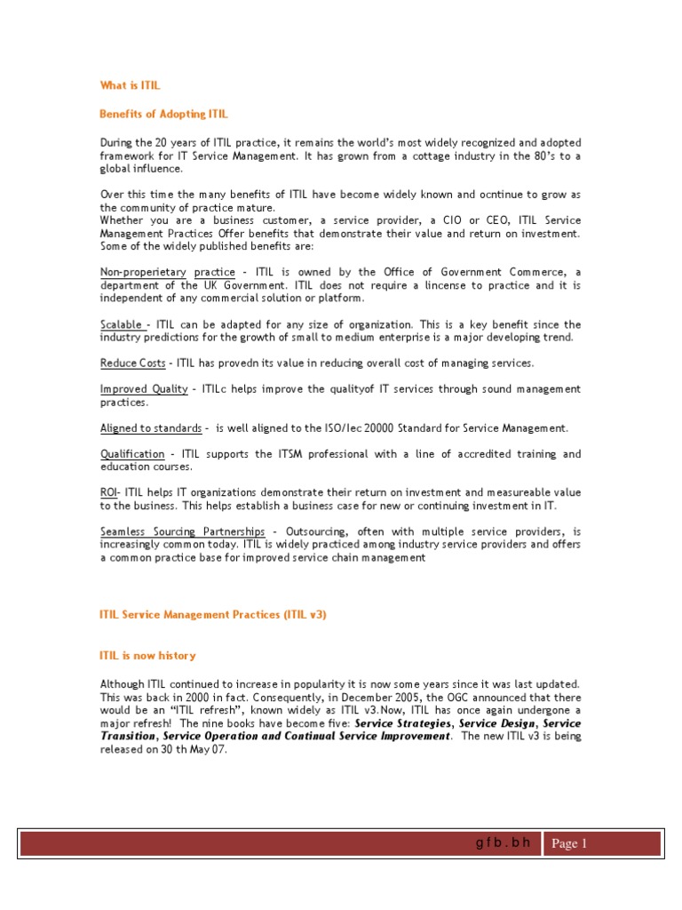 ITIL V3 Pocket Book | PDF | Itil | It Service Management