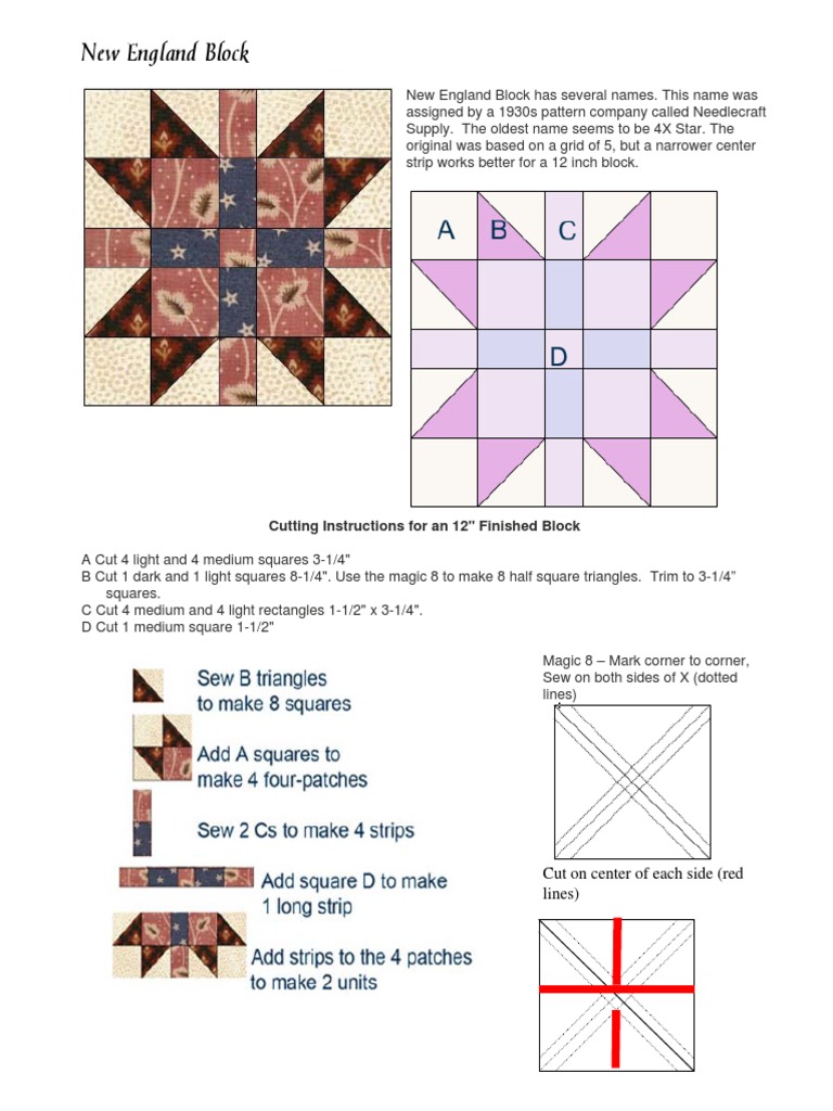 Quilting: New England Block Guide | PDF
