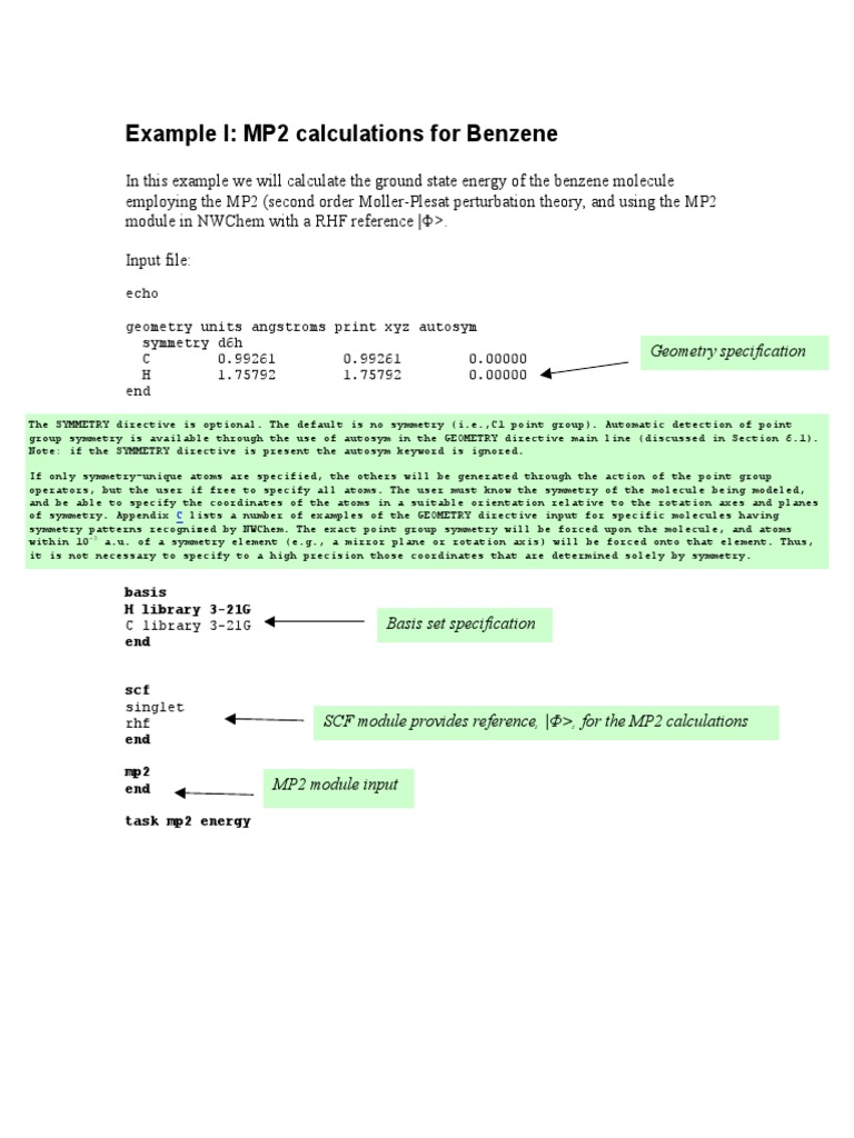 MP2 calculations for Benzene | PDF | Modern Physics | Particle Physics