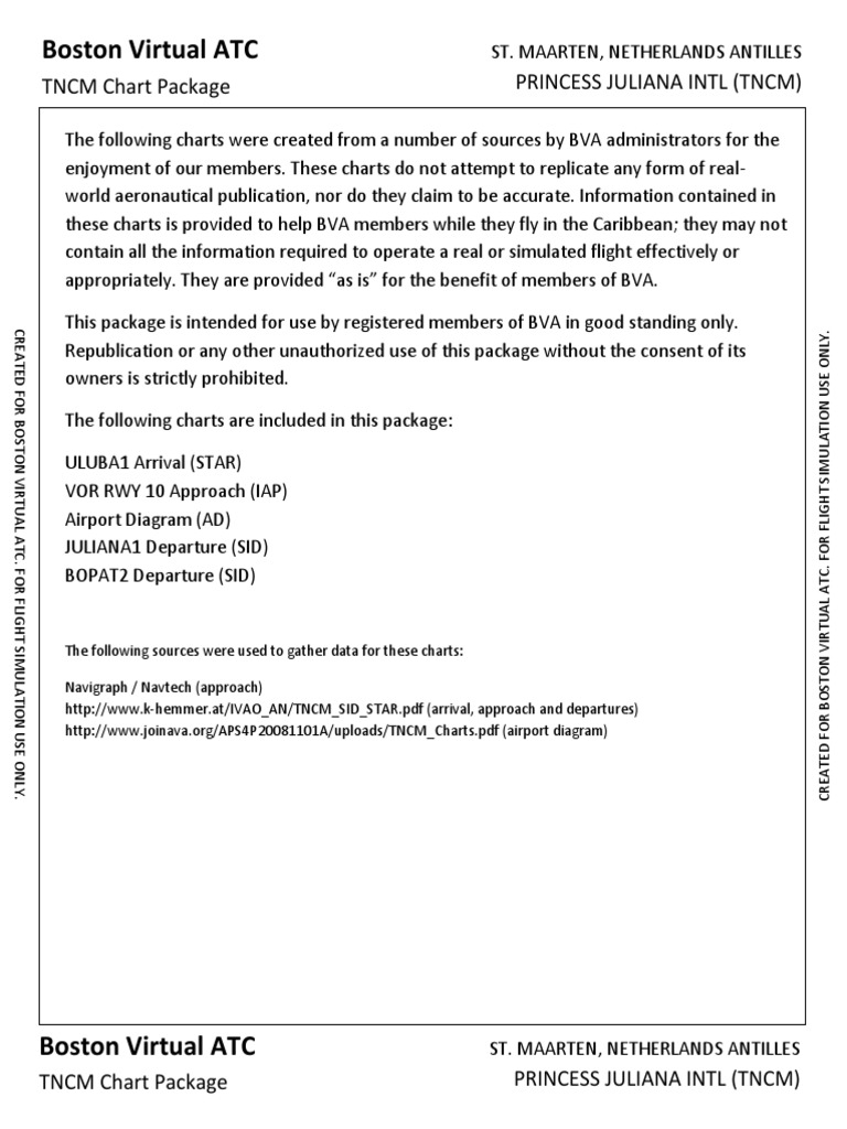 TNCM Charts | PDF | Aircraft | Aerospace Engineering
