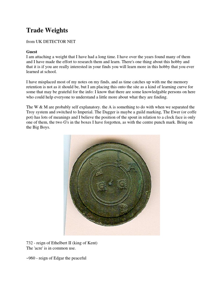 Trade Weights | Download Free PDF | Pound (Mass) | Grain (Unit)