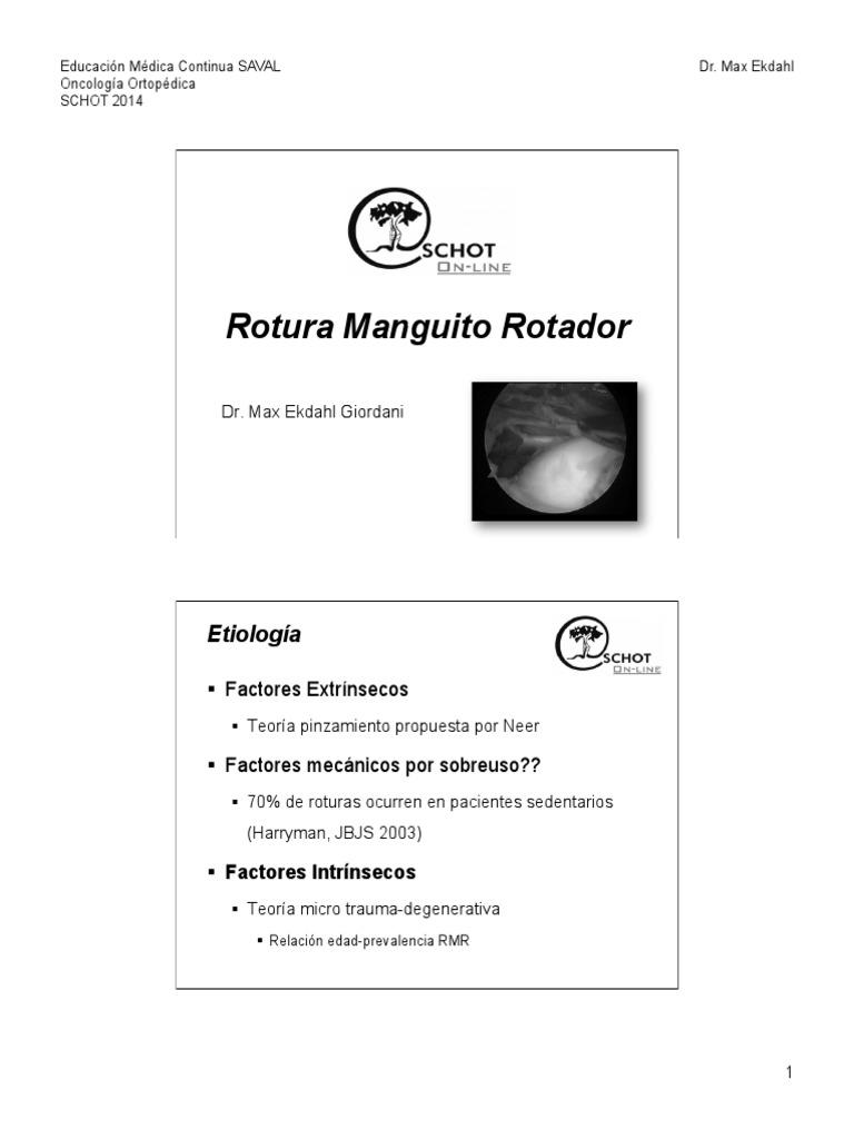 Roturas Completas Del Mango Rotador | PDF | Hombro | Sistema ...