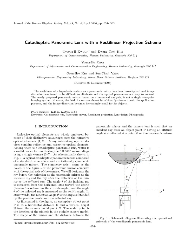 Catadioptric Panoramic Lens With A Rectilinear Projection Scheme | PDF ...