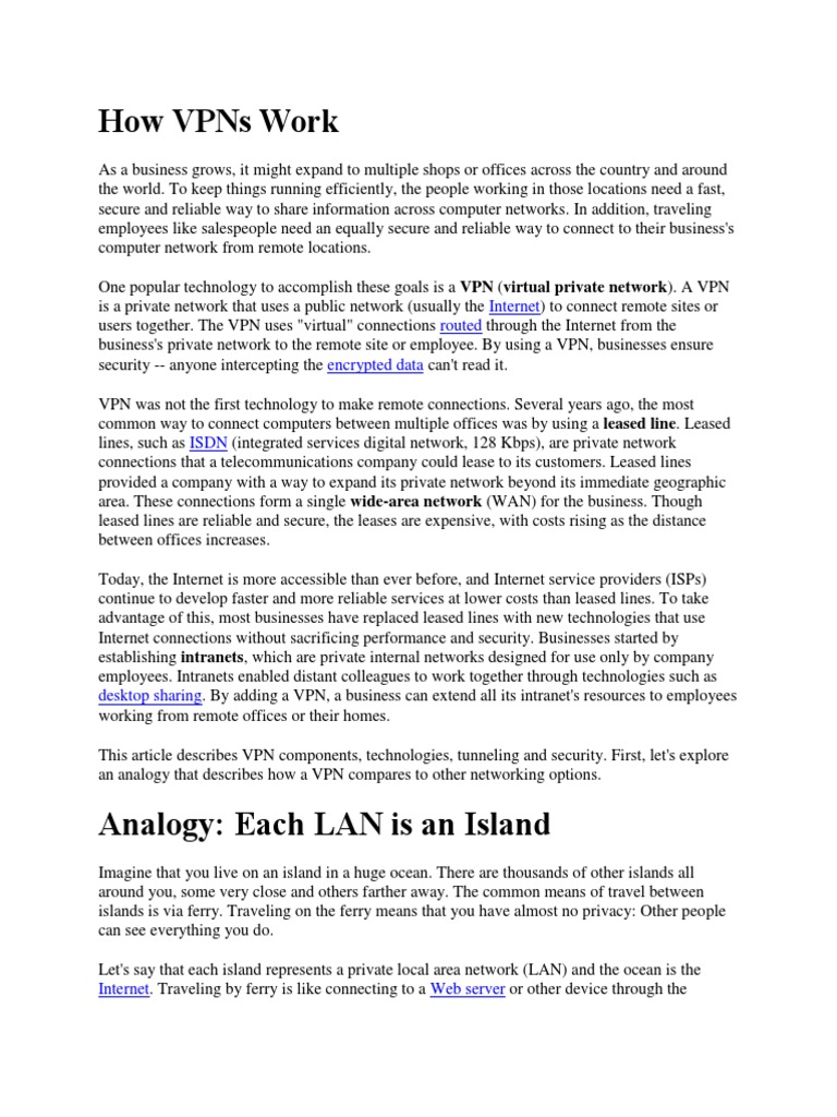 How VPNs Work | Download Free PDF | Virtual Private Network | Radius