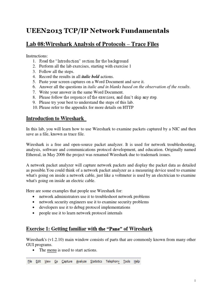 Wireshark Analysis of Trace File-Utar | PDF | Hypertext Transfer Protocol | Web Server