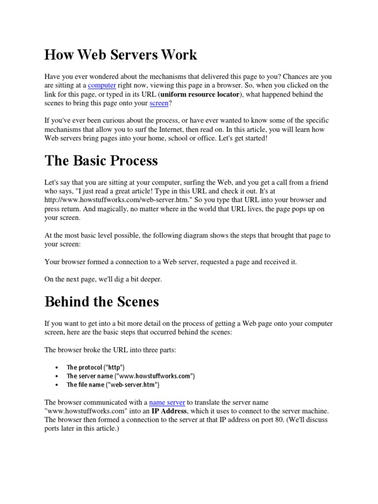 How Web Servers Work | PDF | Domain Name | Web Server