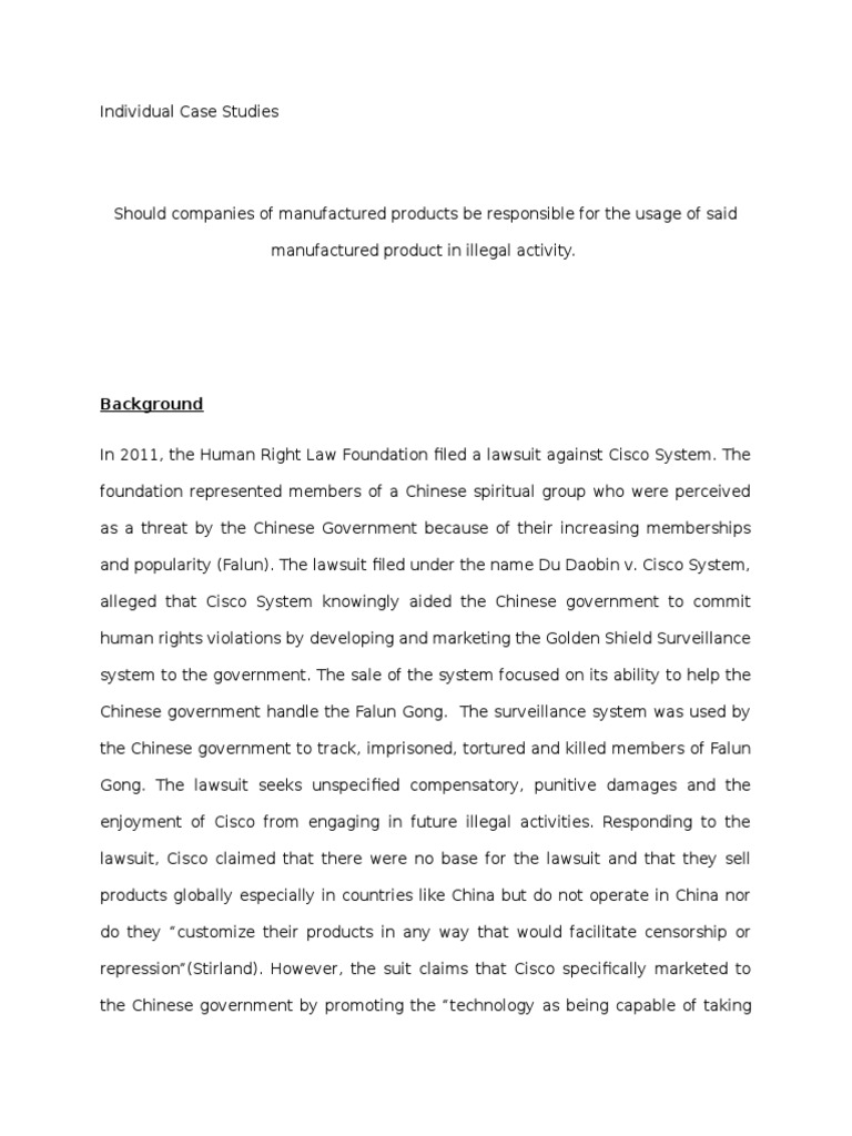 Engineering Ethics Case Study Morality Cisco Systems