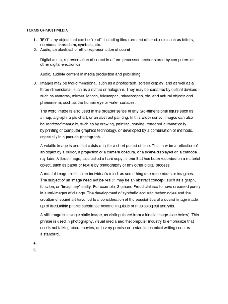 Types of Multimedia Explained | PDF