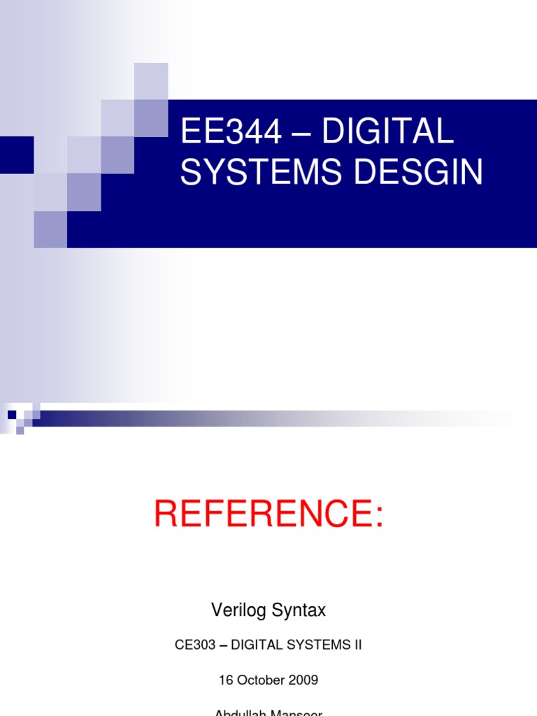 An Overview of Key Verilog Syntax Concepts for Digital System Design ...