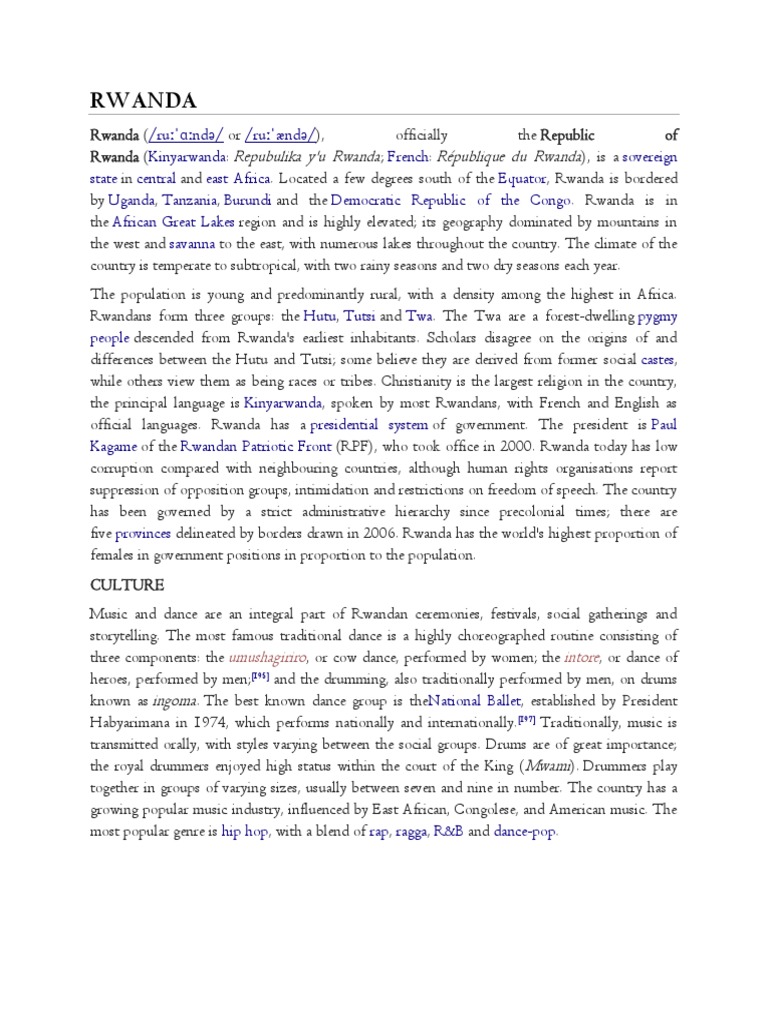 Rwanda | PDF | Rwanda