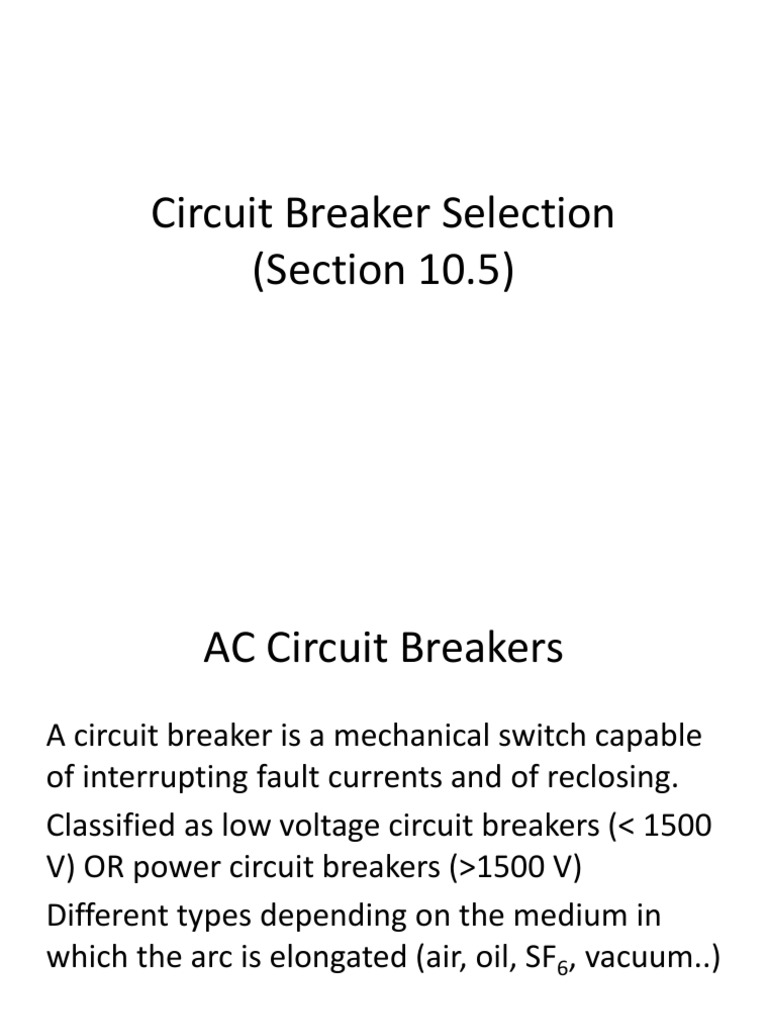 Circuit Breaker Selection 1 | Download Free PDF | Direct Current ...