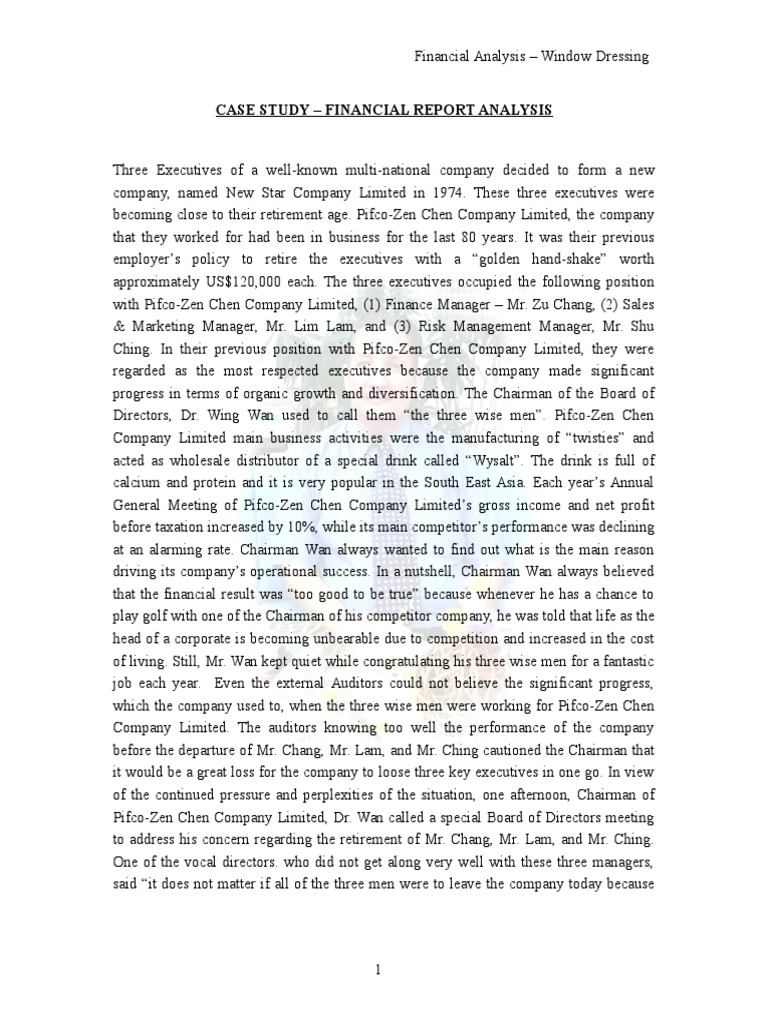 CASE STUDY-Financial Statement Analysis | PDF