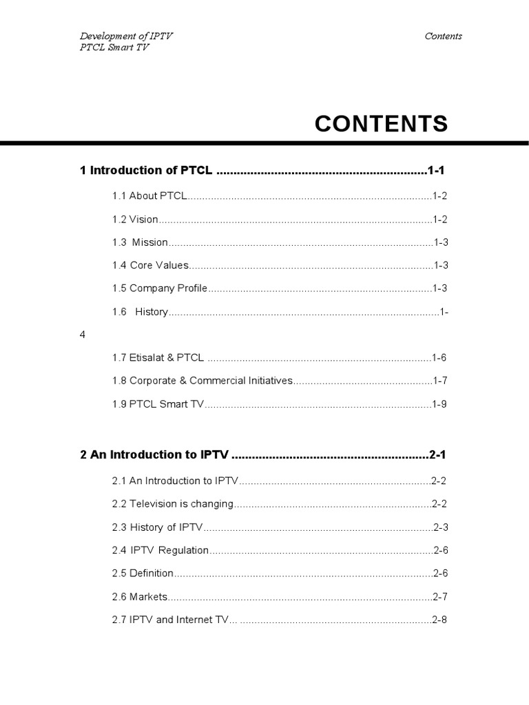 01 Contents Development of IPTV (Smart TV PTCL) | PDF | Video On Demand ...