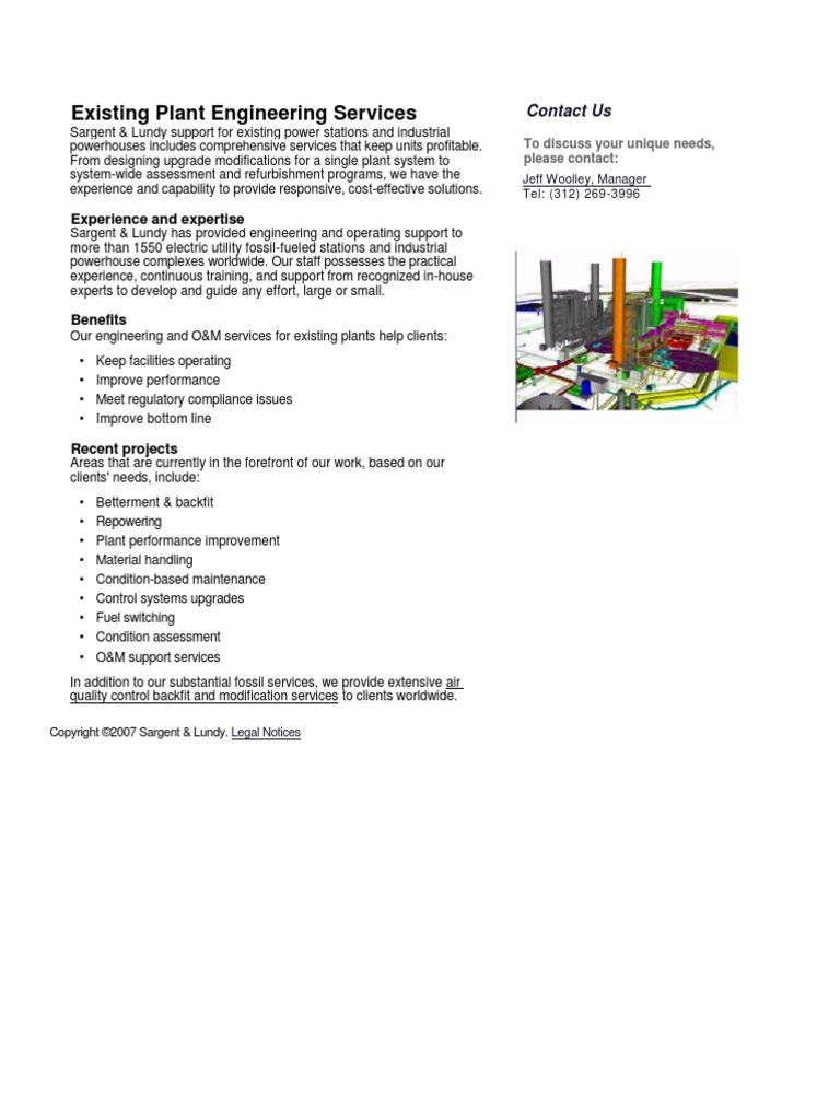 Existing Plant Engineering Services | PDF
