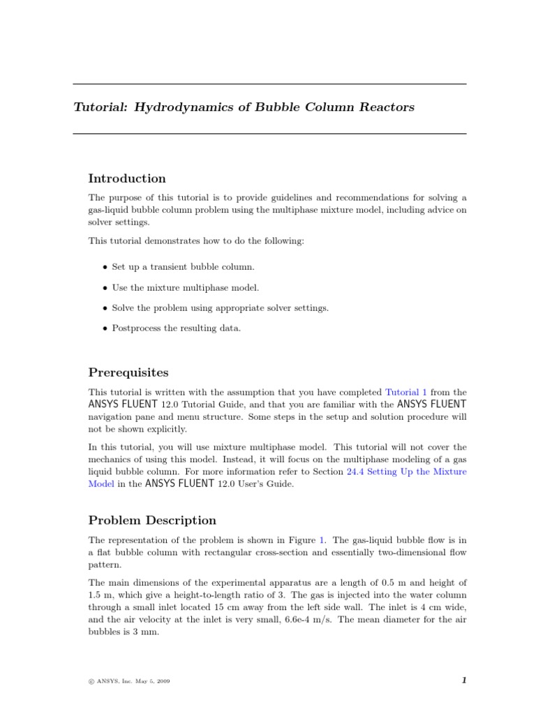 Multiphase Modeling and Transient Simulation of Hydrodynamics in a Bubble Column Reactor | PDF ...
