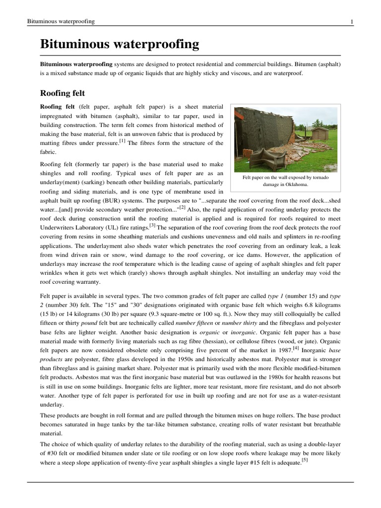 Bituminous Waterproofing Systems Overview | PDF | Manmade Materials ...