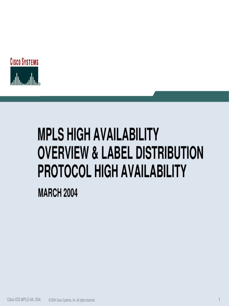 MPLS High Availability | PDF | Home & Garden | Computers