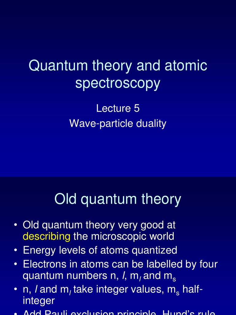 2006-7 Quantum Theory Slides Lecture 5 | PDF | Schrödinger Equation ...