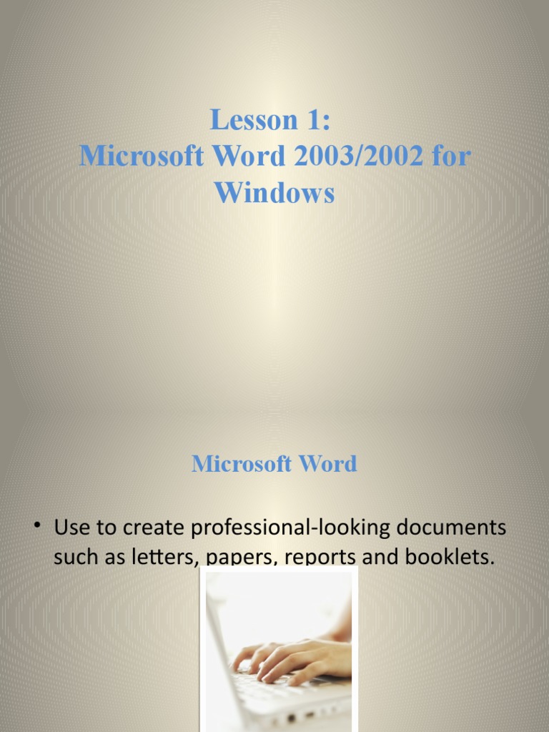 Microsoft Word Tutorial... Lesson 1 | PDF | Menu (Computing ...