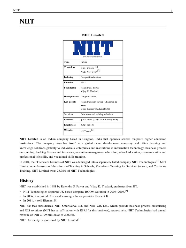 Niit PDF | Download Free PDF | Economies | Business