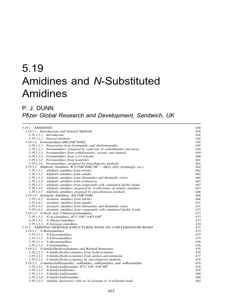 Synthesis of Amidines | PDF | Amine | Ester