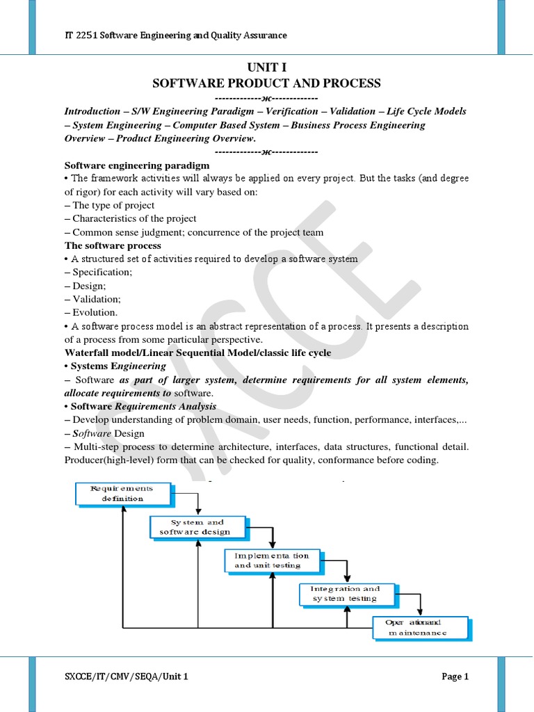 Unit I Software Product and Process | PDF | Component Based Software Engineering | Software