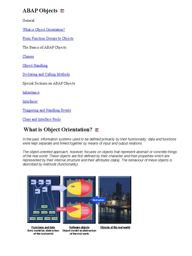 ABAP Objects: What Is Object Orientation? From Function Groups To ...