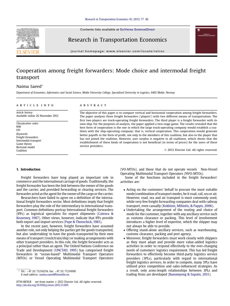 Research of Transportation | PDF | Oligopoly | Cargo