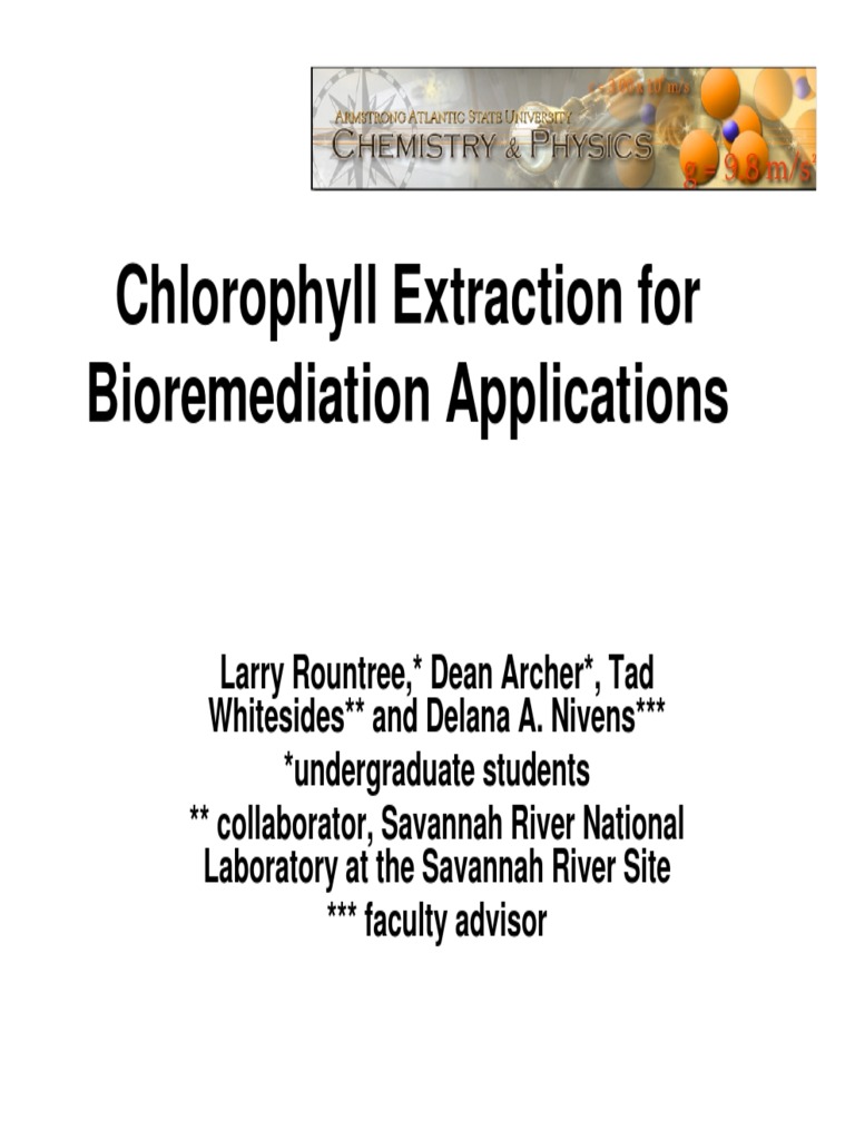Chlorophyll Extraction Poster | PDF | Fluorescence | Chlorophyll